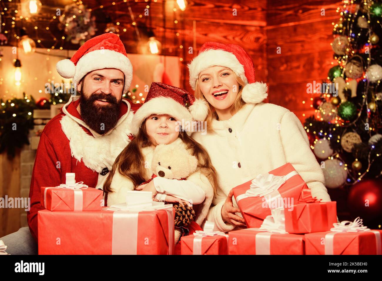 Christmas traditions concept. Christmas is the time to please. Joyful ...