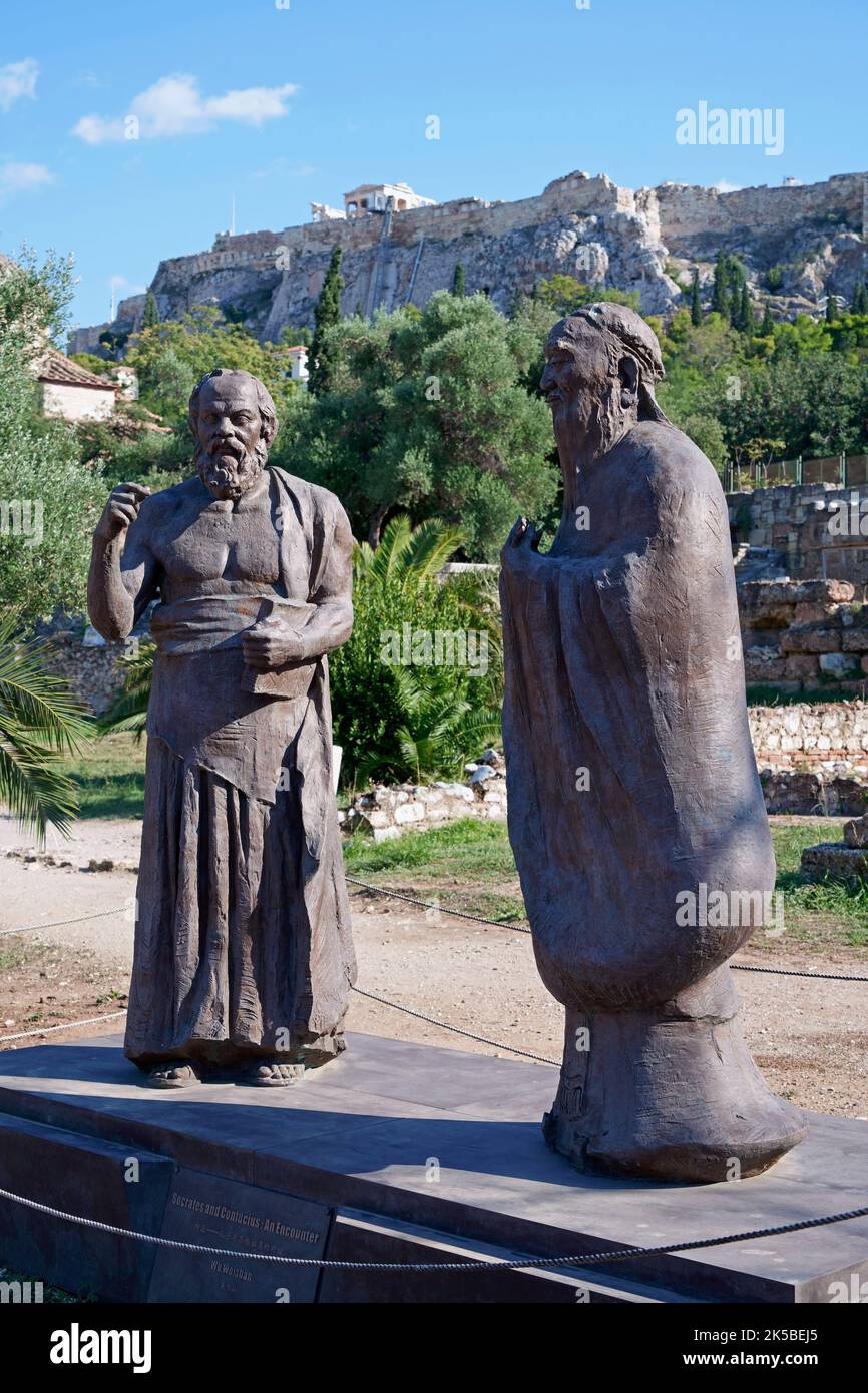 Statues of Confucius and Socrates by artist Wu Weishan in Ancient ...