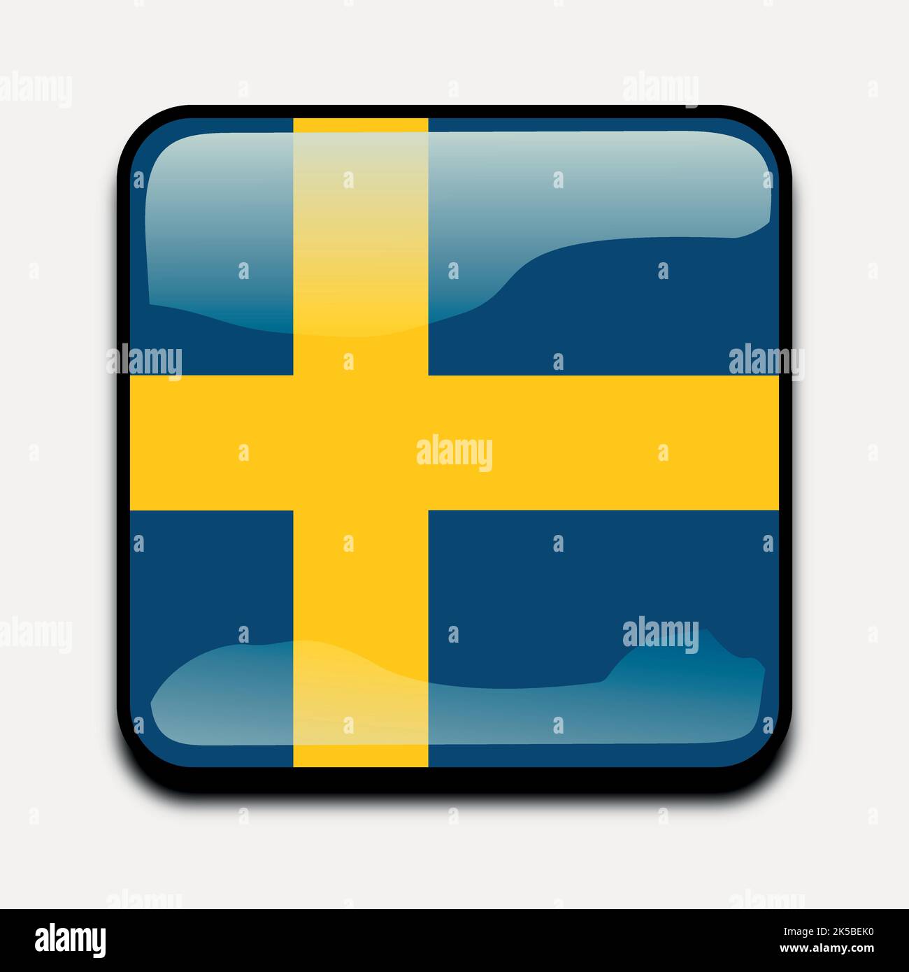 Swedish flag icon clipart, illustration vector Stock Vector Image & Art ...