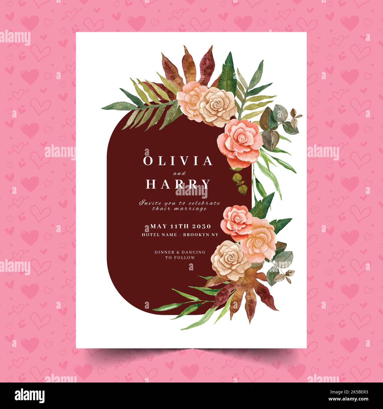 hand drawn wedding invitation vector design illustration Stock Vector ...