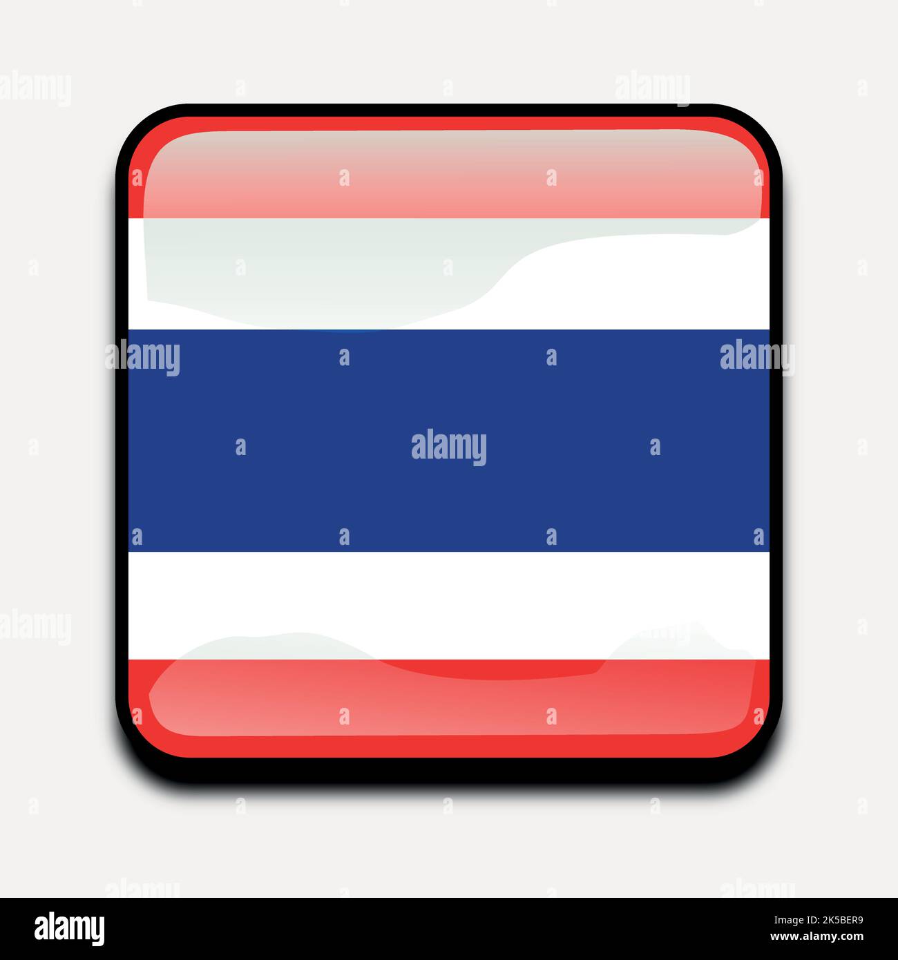 Thai flag icon clipart, illustration vector Stock Vector Image & Art ...