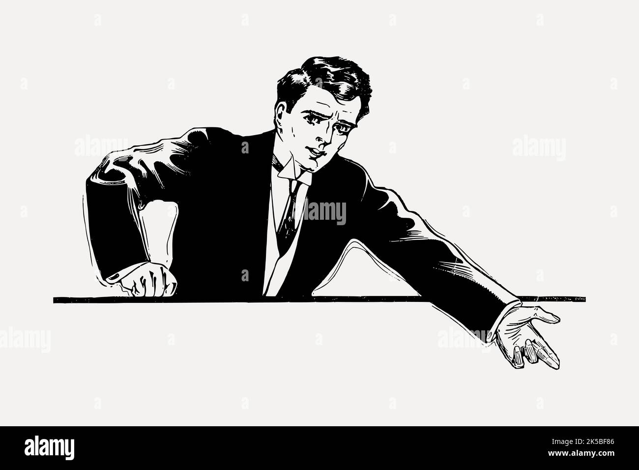 Vintage businessman drawing, vintage illustration vector Stock Vector ...