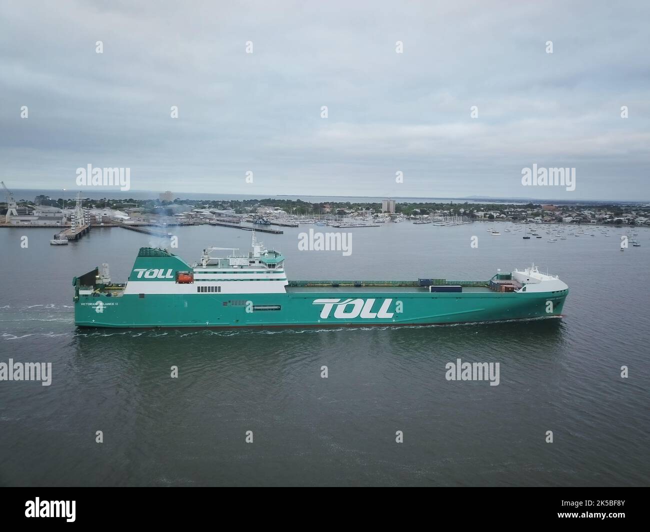 The Toll Group container ship with empty decks arriving at the port of ...