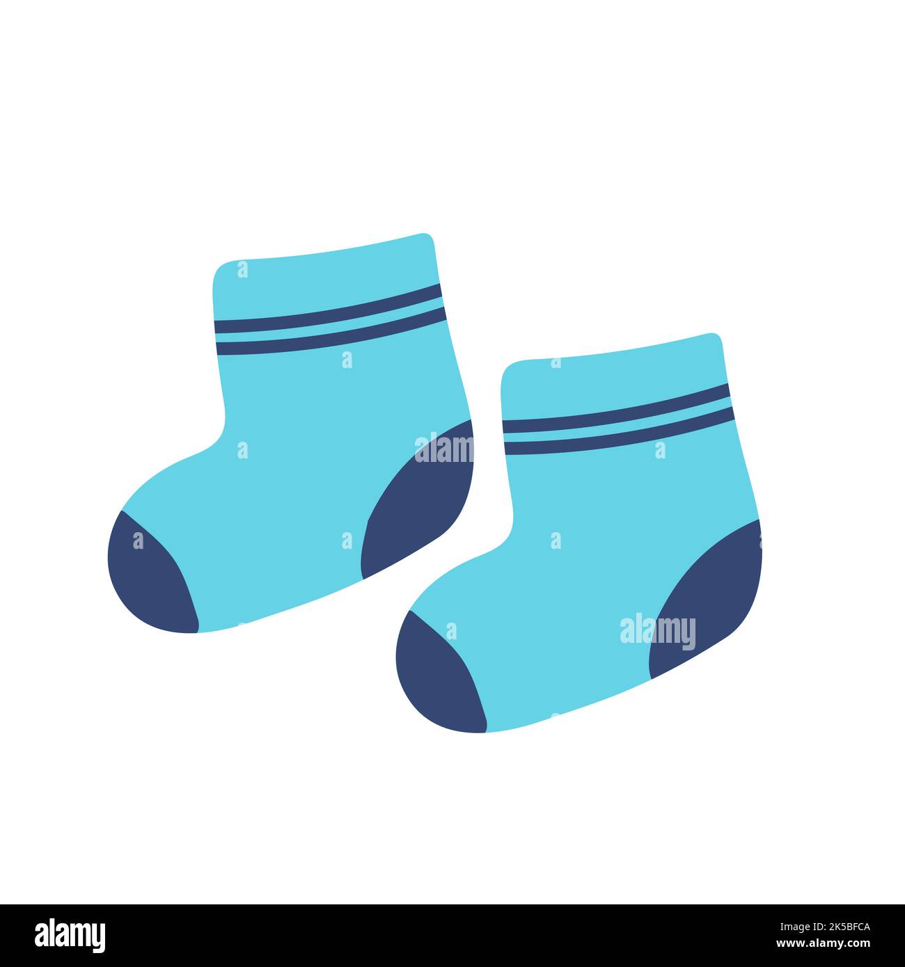 Socks for a newborn baby. Children s clothing in a cartoon style ...