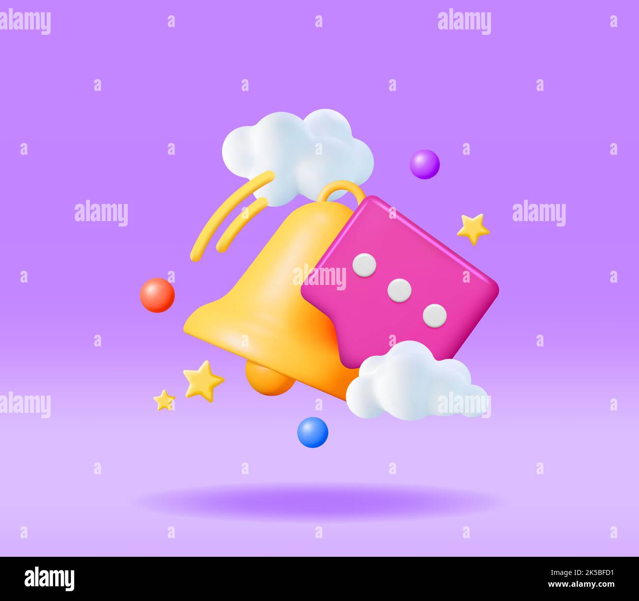 3D Notification Popup with Bell Icon Stock Vector Image & Art - Alamy
