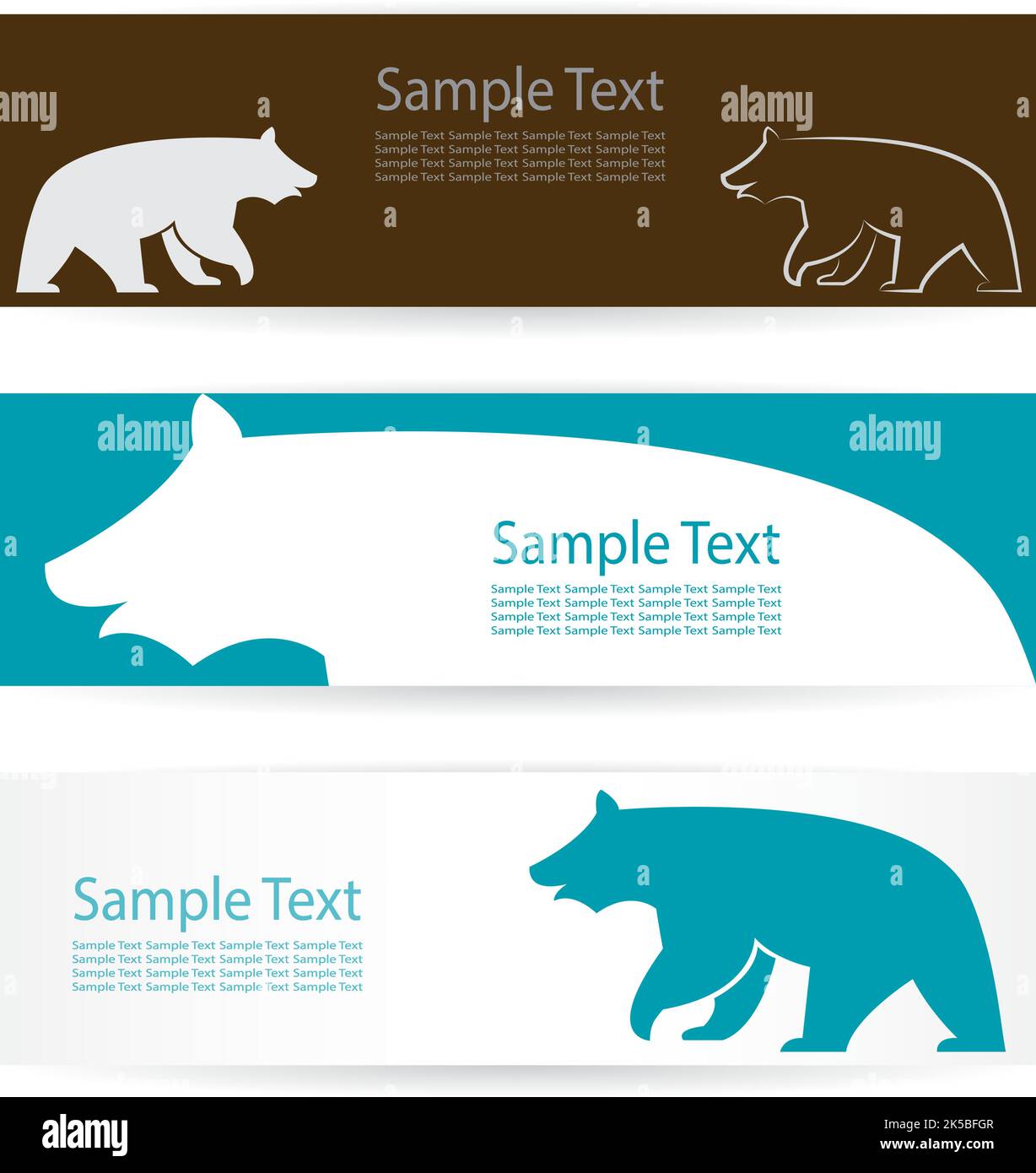 Vector image of a bear banners. Wild Animals. Easy editable layered ...