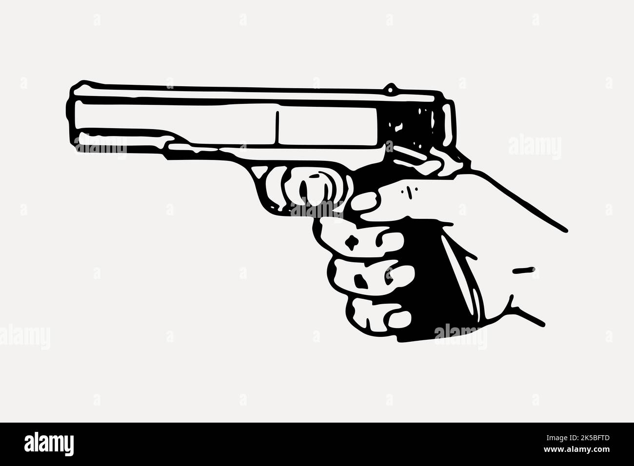 Pistol gun drawing, vintage illustration vector Stock Vector Image ...