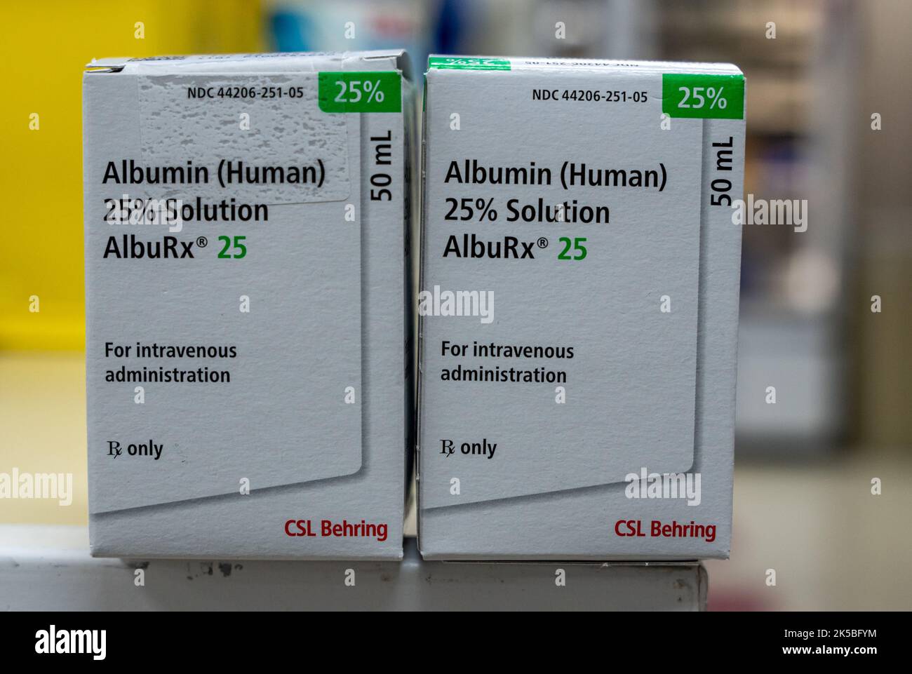 A closeup shot of Albumin used as a priming fluid during ...