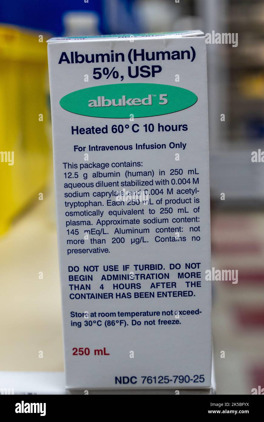 A vertical shot of Albumin used as a priming fluid during ...