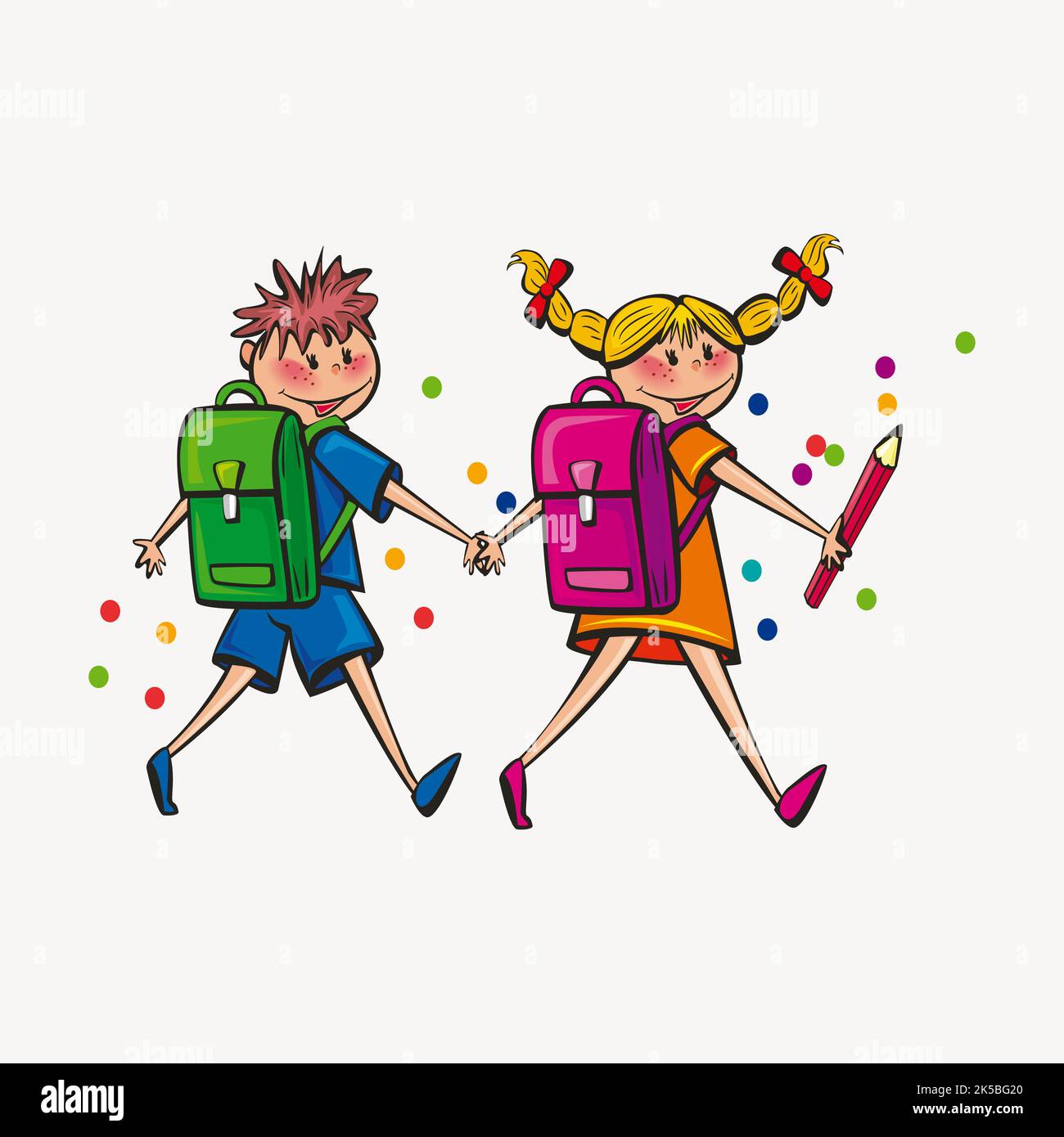 School kids clipart, illustration vector Stock Vector Image & Art - Alamy
