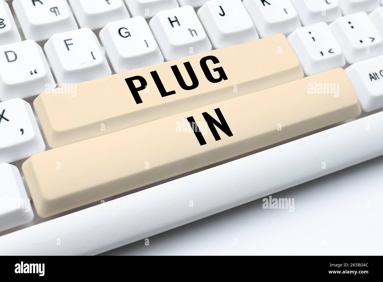 Conceptual display Plug In. Concept meaning putting device into ...