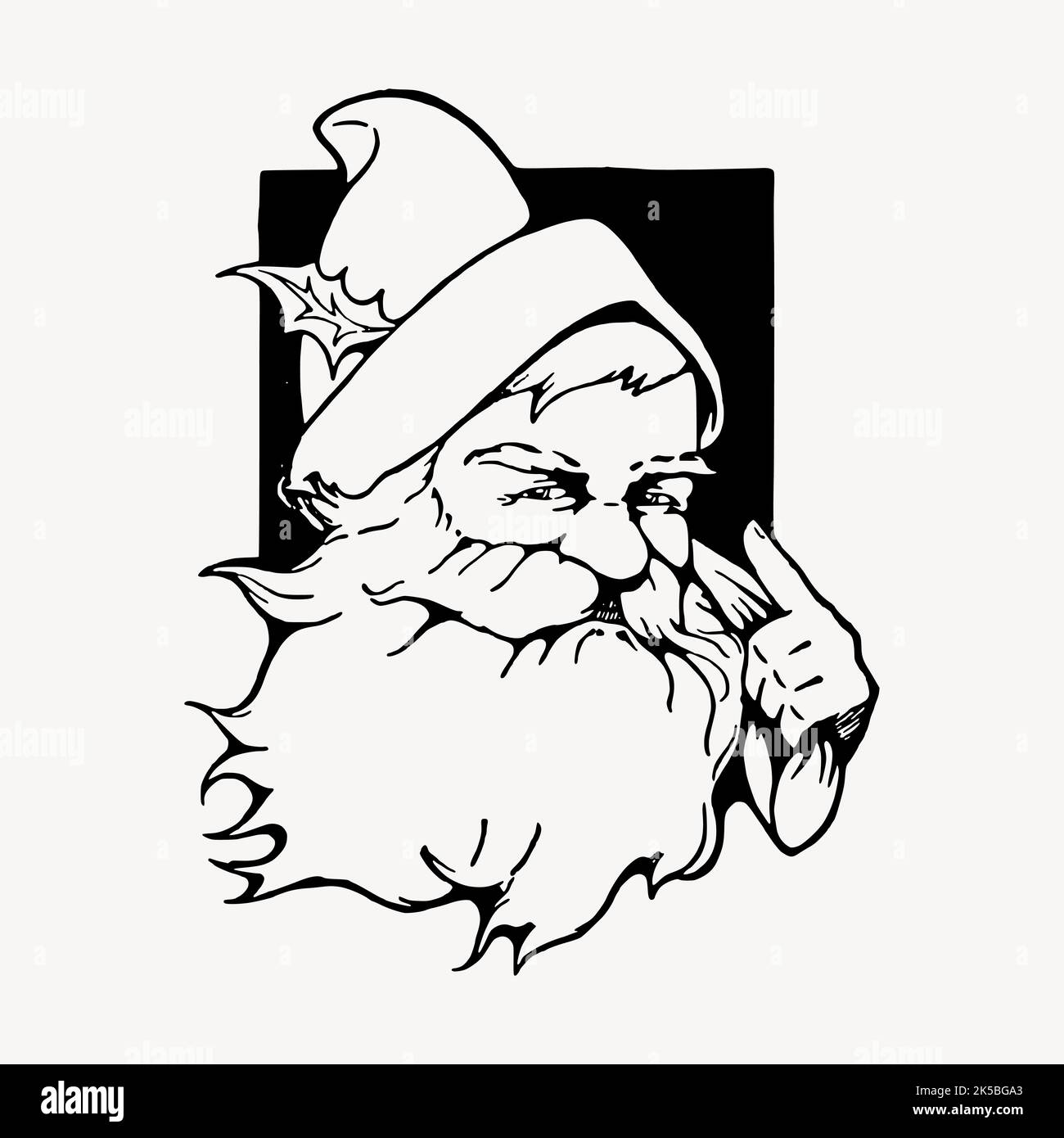 Santa portrait drawing, illustration vector Stock Vector Image & Art ...
