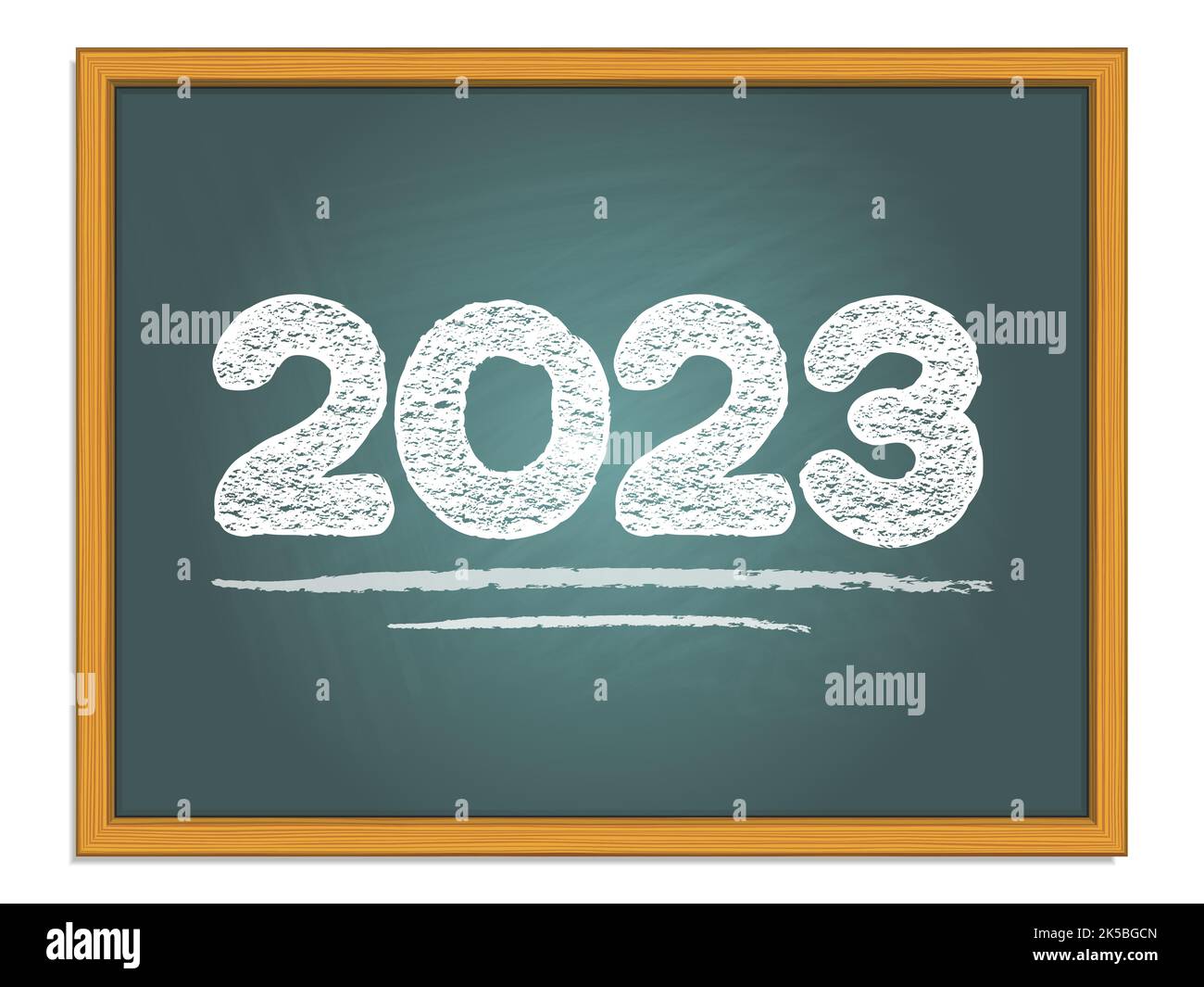 2023 year chalk lettering on green chalkboard. New year vector numbers ...