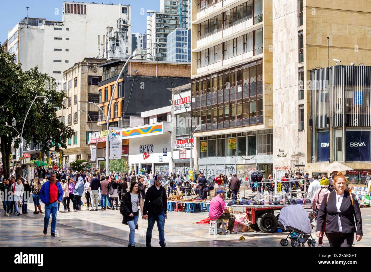 Bogota Colombia,Santa Fe,Carrera 7 Avenida Jimenez peatonal pedestrian ...