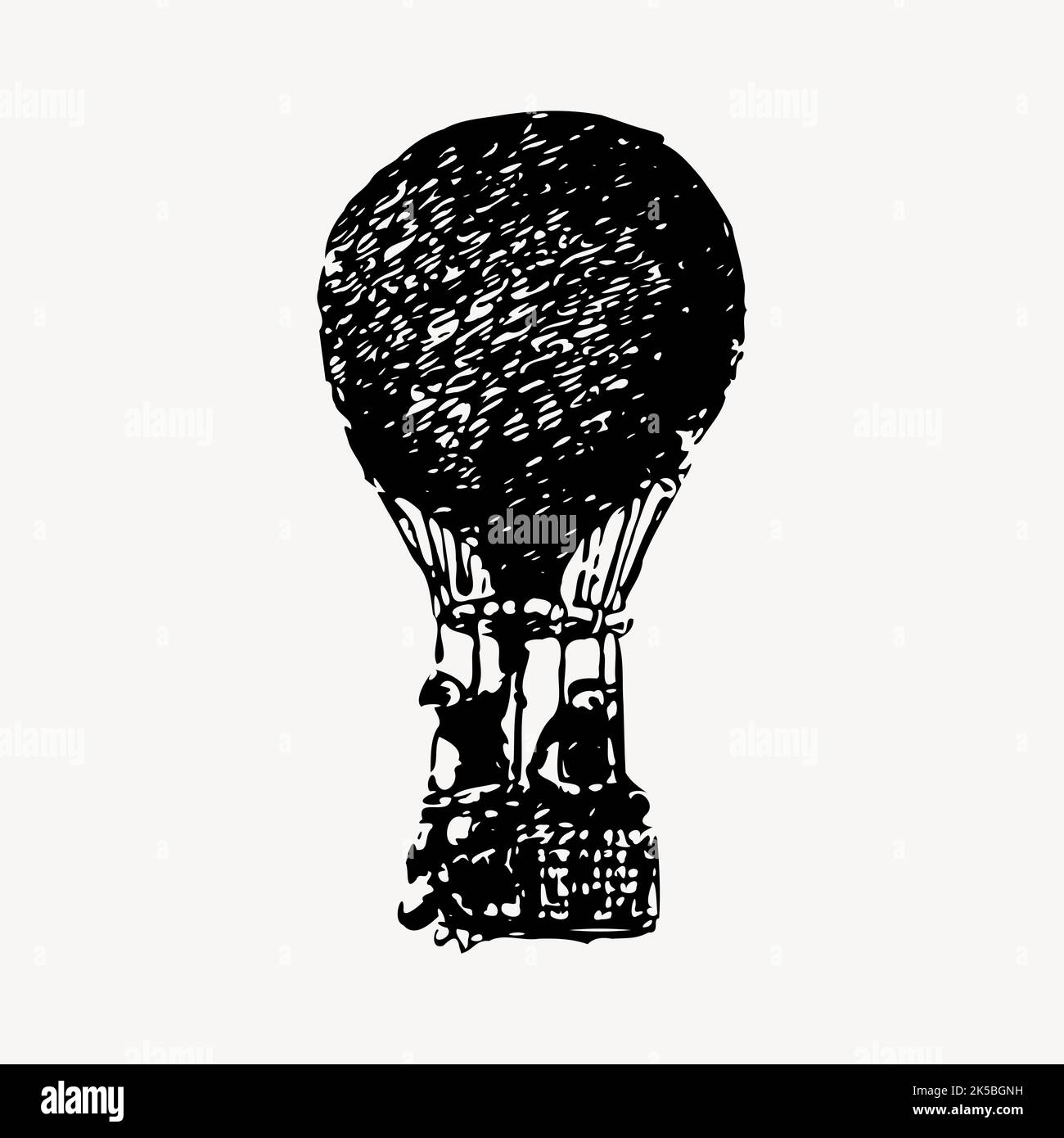 Hot air balloon collage element, drawing illustration vector Stock ...
