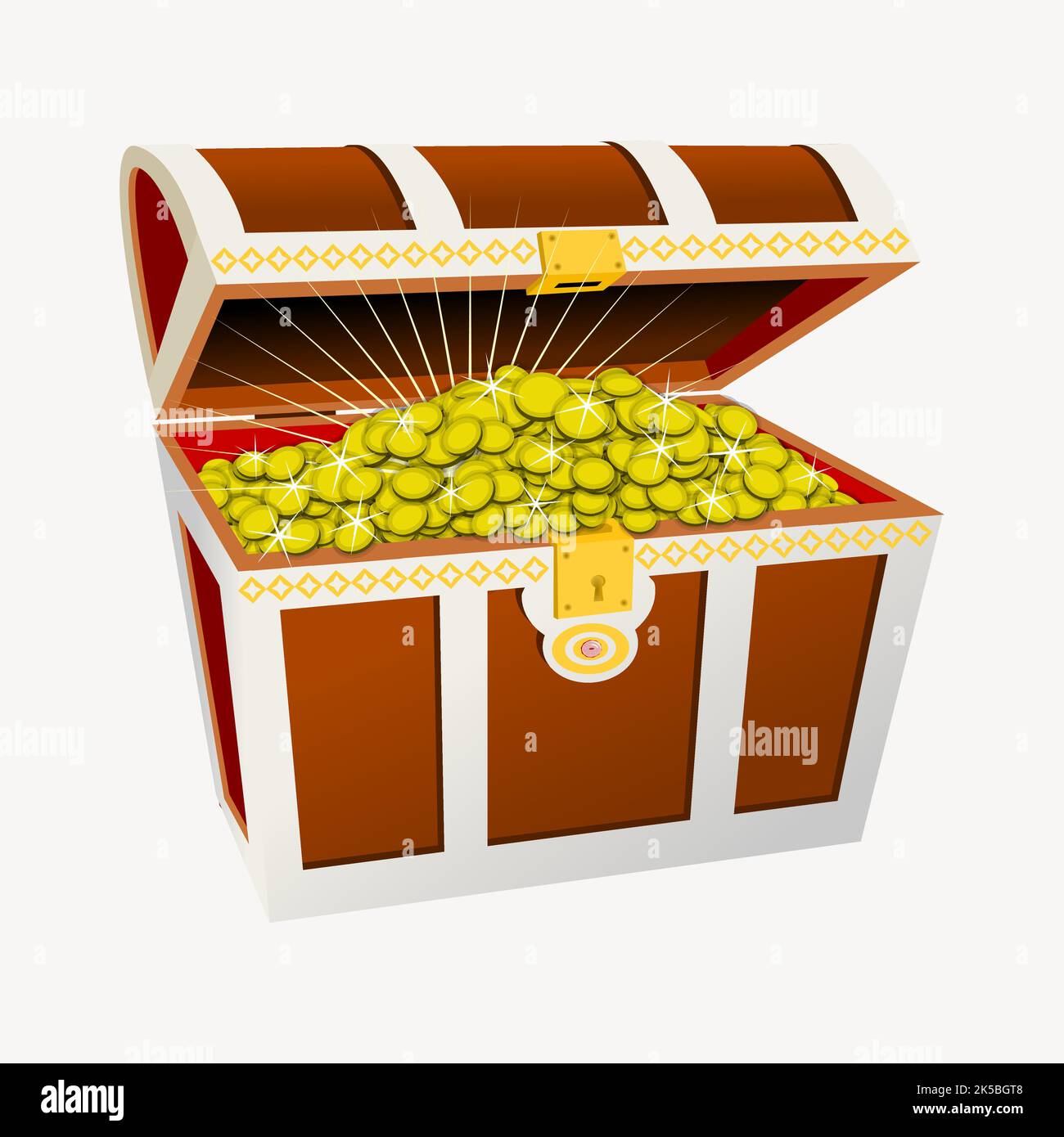 Treasure chest collage element illustration vector Stock Vector Image ...
