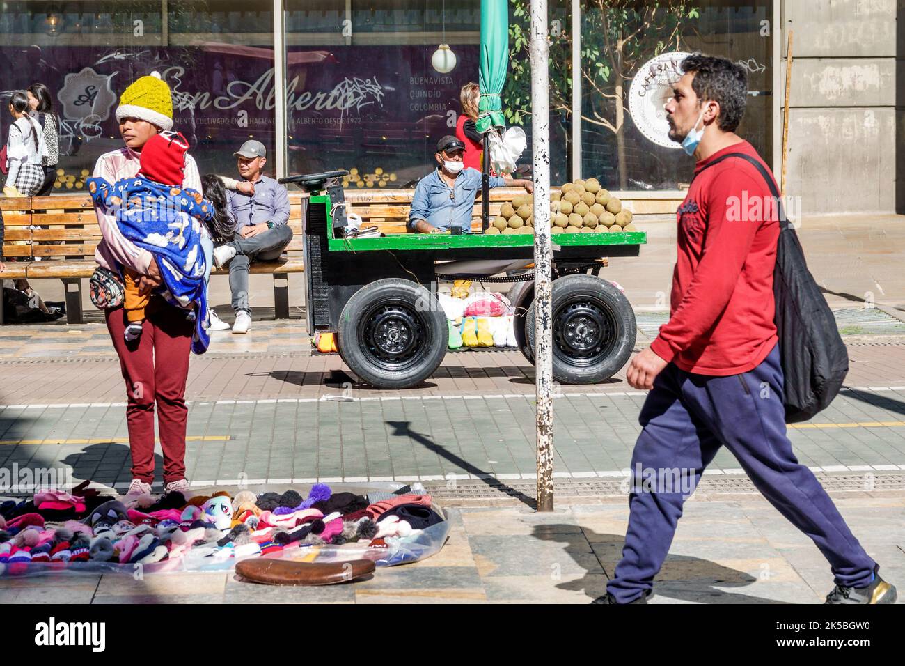 Bogota Colombia,Sante Fe Carrera 7 Avenida Jimenez peatonal pedestrian ...
