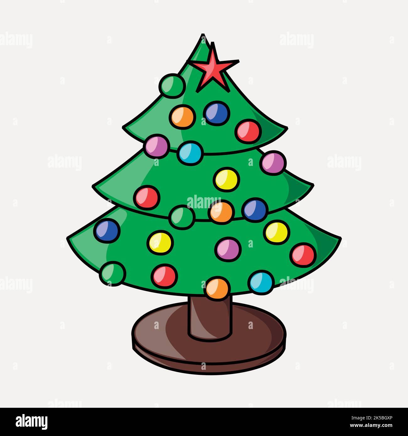 Christmas tree clipart, illustration vector Stock Vector Image & Art ...