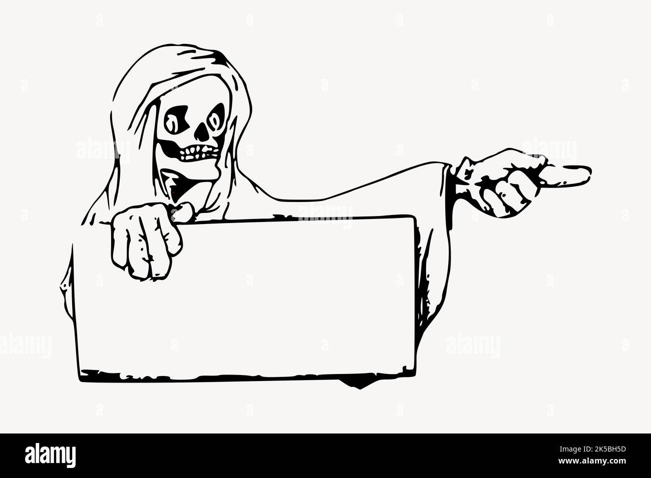 Grim Reaper frame drawing, illustration vector Stock Vector Image & Art ...