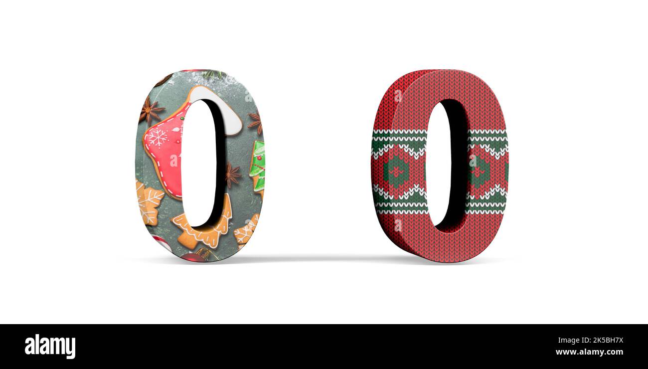 Christmas number - two three dimensional numbers with textures with ...