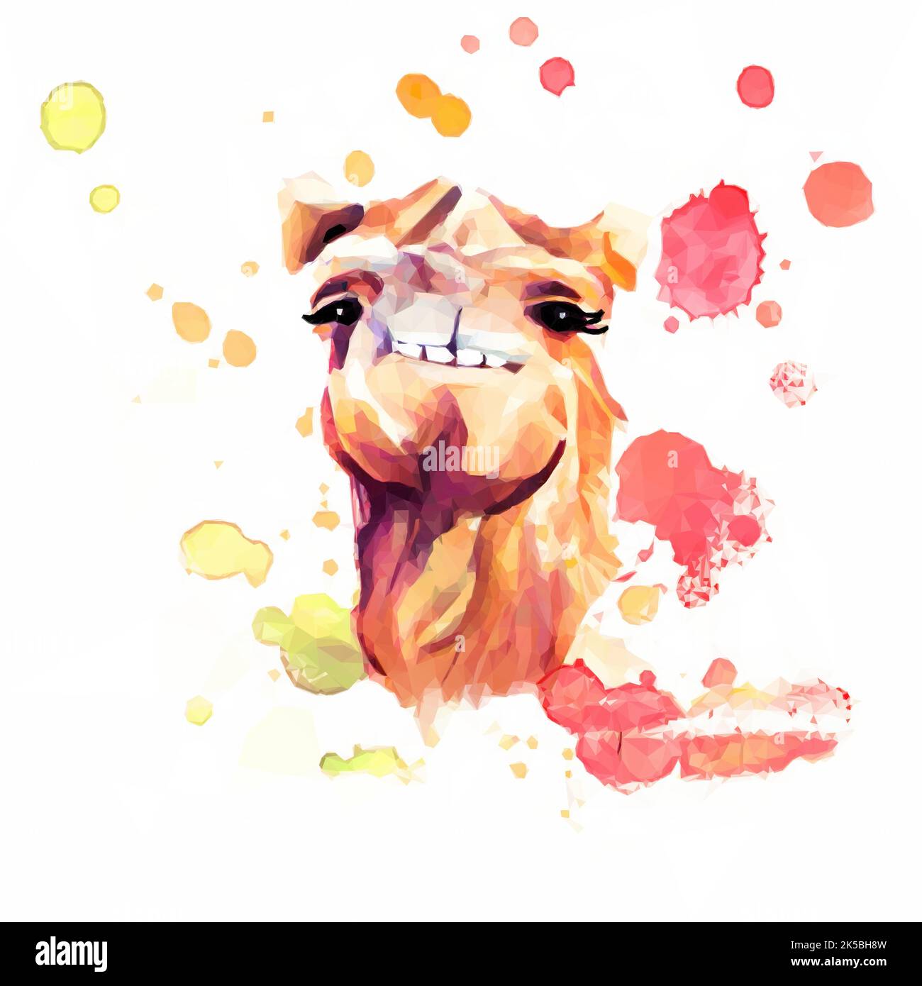 A portrait of a laughing camel in low poly art Stock Vector Image & Art ...
