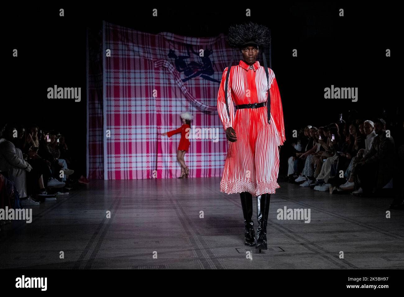 London, UK. 7 October 2022. A model wears a look at Thebe Magugu’s ...