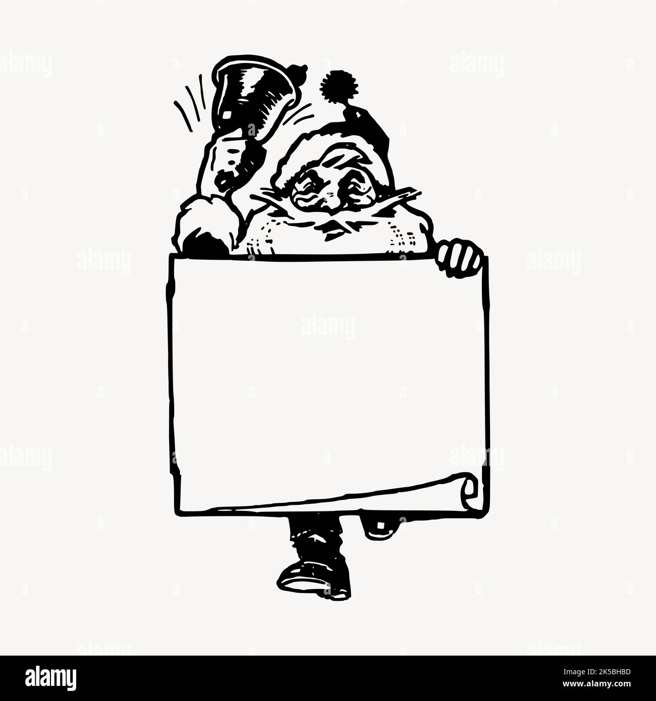 Santa sign collage element, drawing illustration vector Stock Vector ...