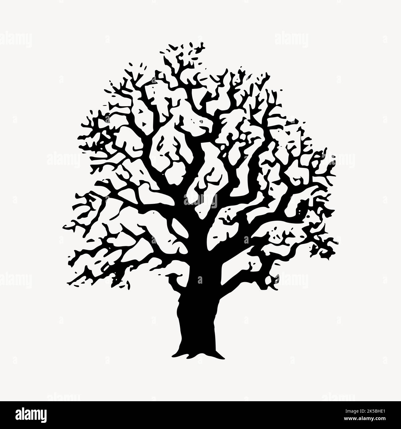 Oak tree collage element illustration vector Stock Vector Image & Art ...
