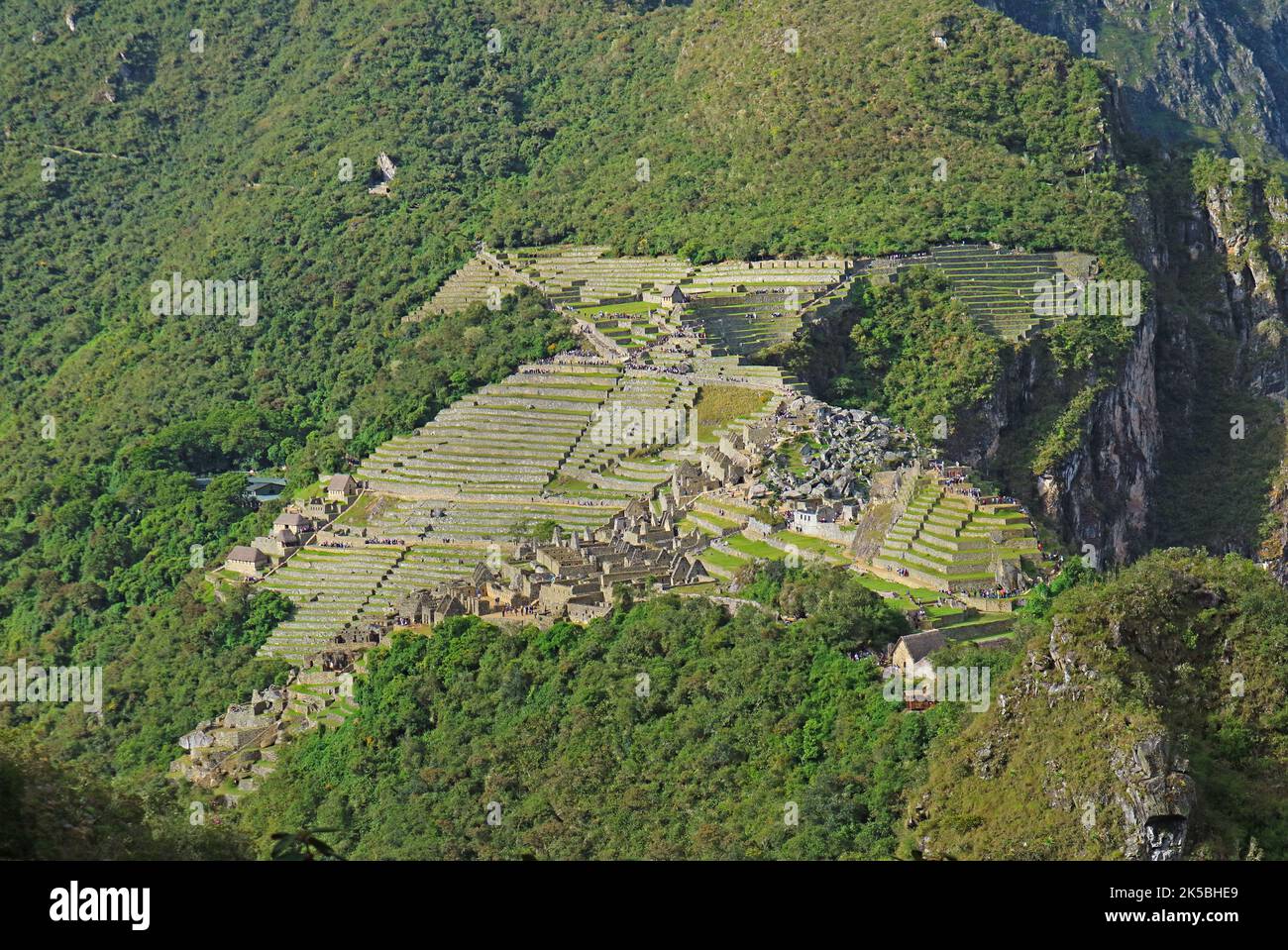 Machu Picchu Ancient Inca Citadel View from Huayna Picchu Mountain ...