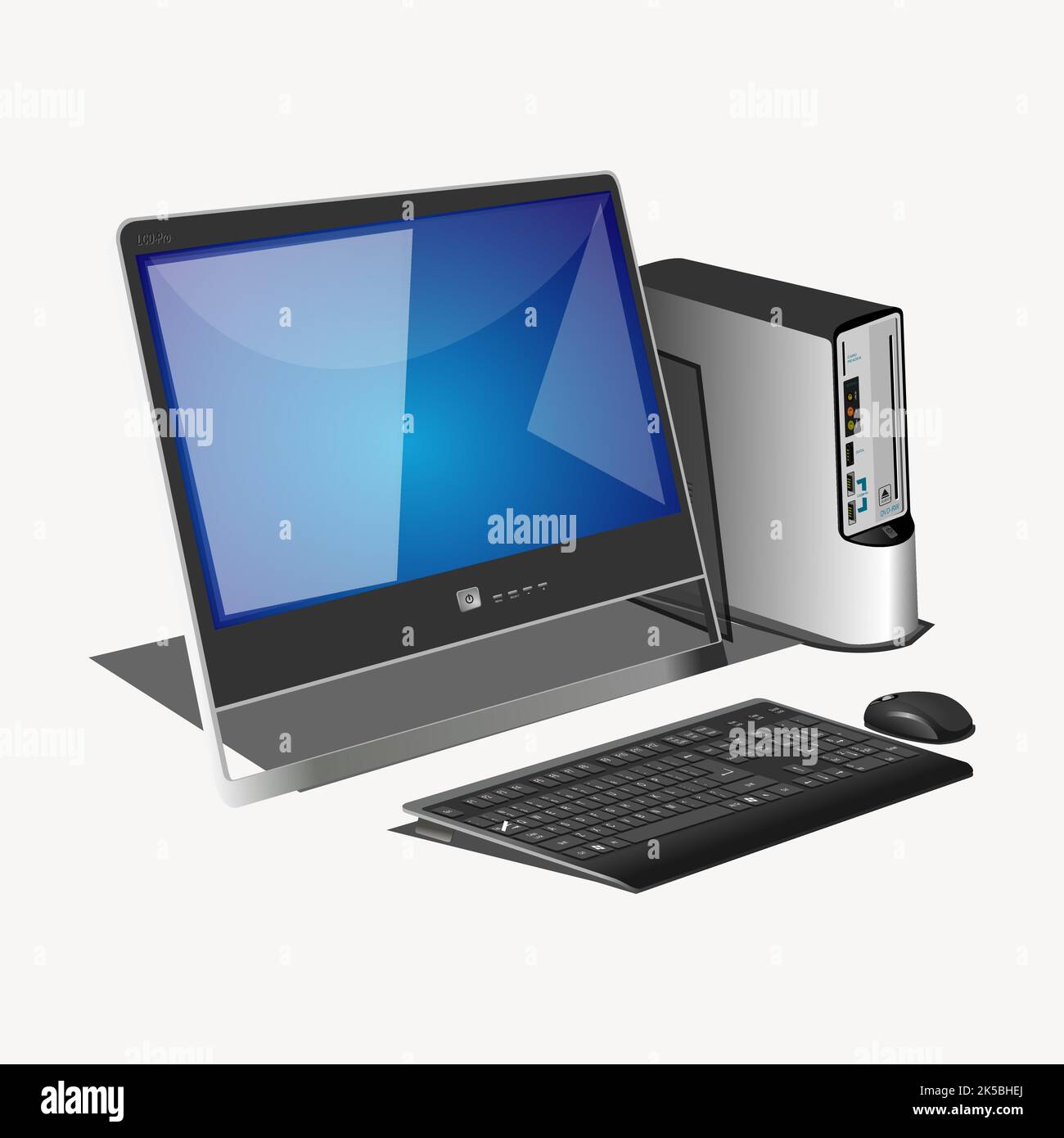 Office computer clipart, illustration vector Stock Vector Image & Art ...