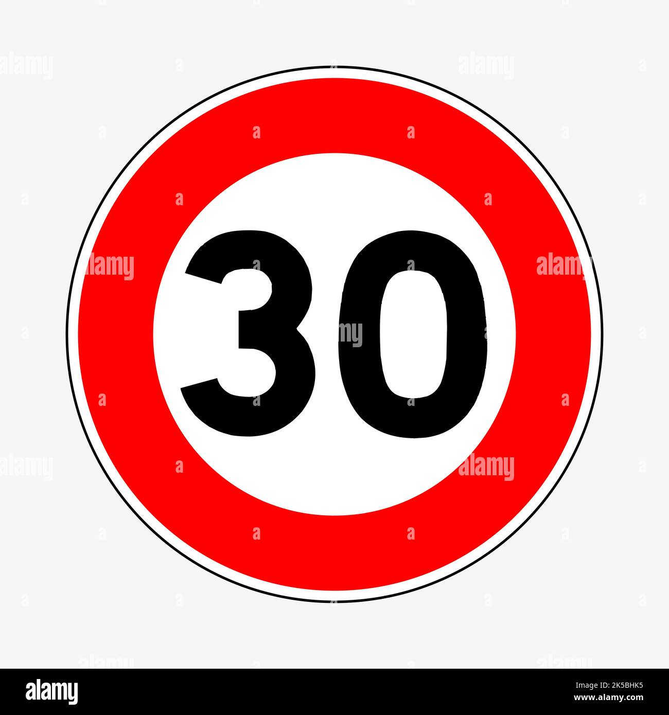 30 kmh sign clipart, illustration vector Stock Vector Image & Art - Alamy