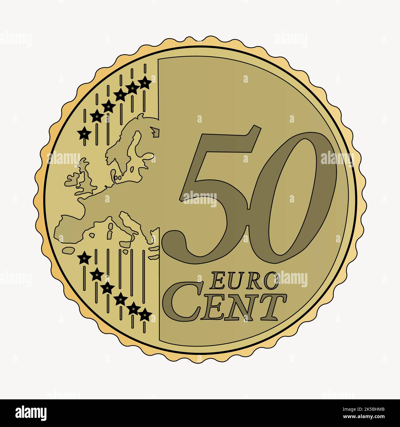 50 euro cent coin clipart hi-res stock photography and images - Alamy