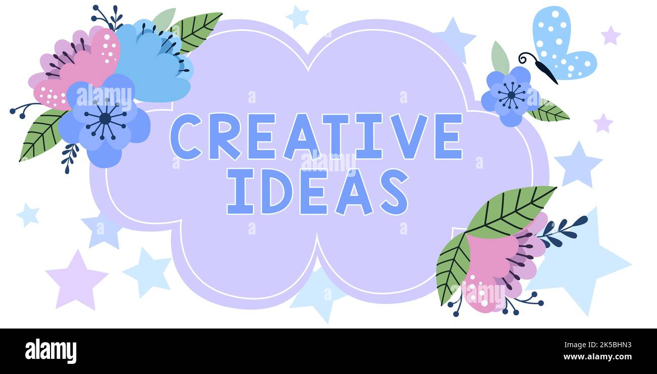 Conceptual caption Creative Ideas. Concept meaning Unique strategy for ...