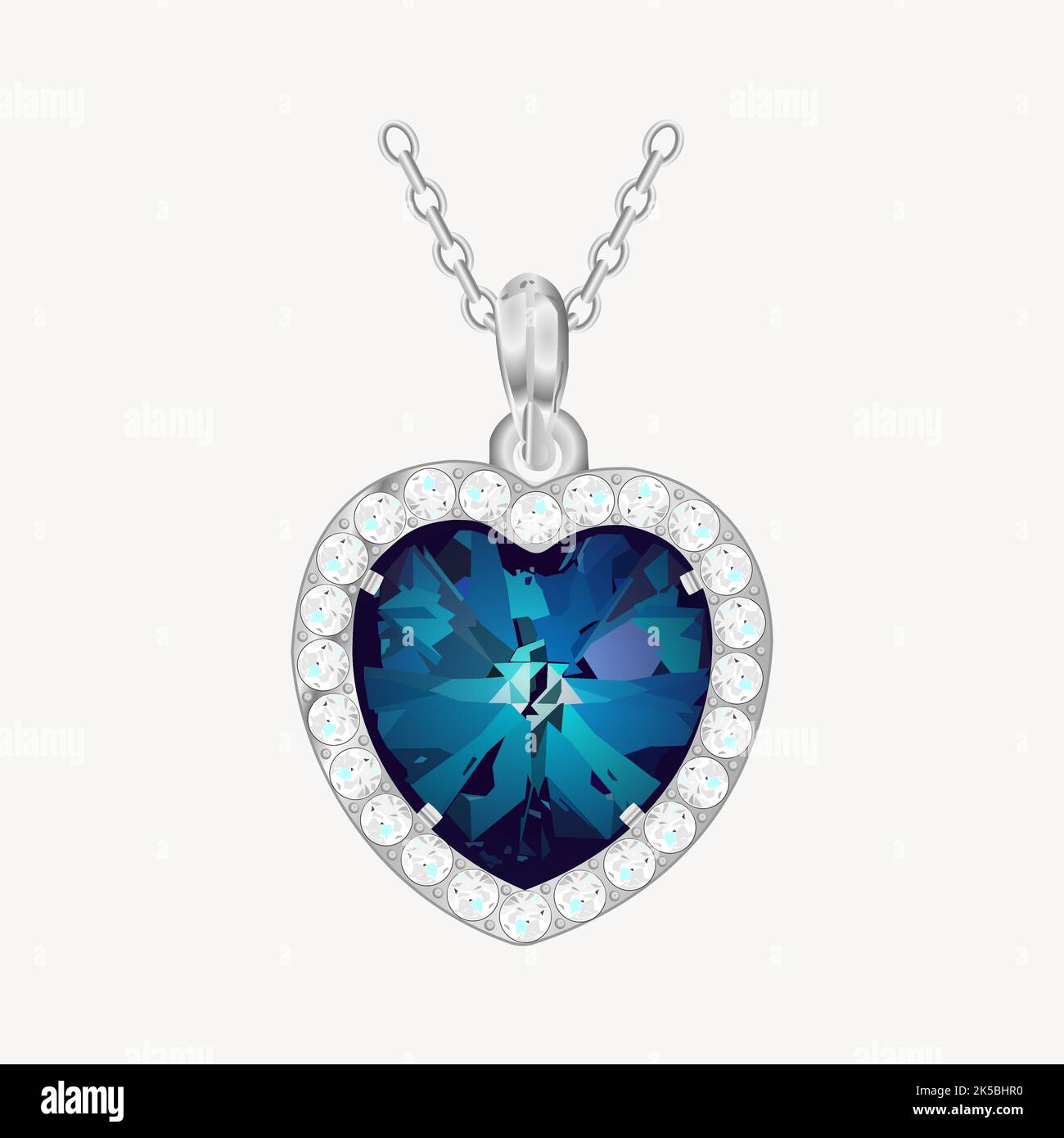 Blue diamond necklace collage element illustration vector Stock Vector ...
