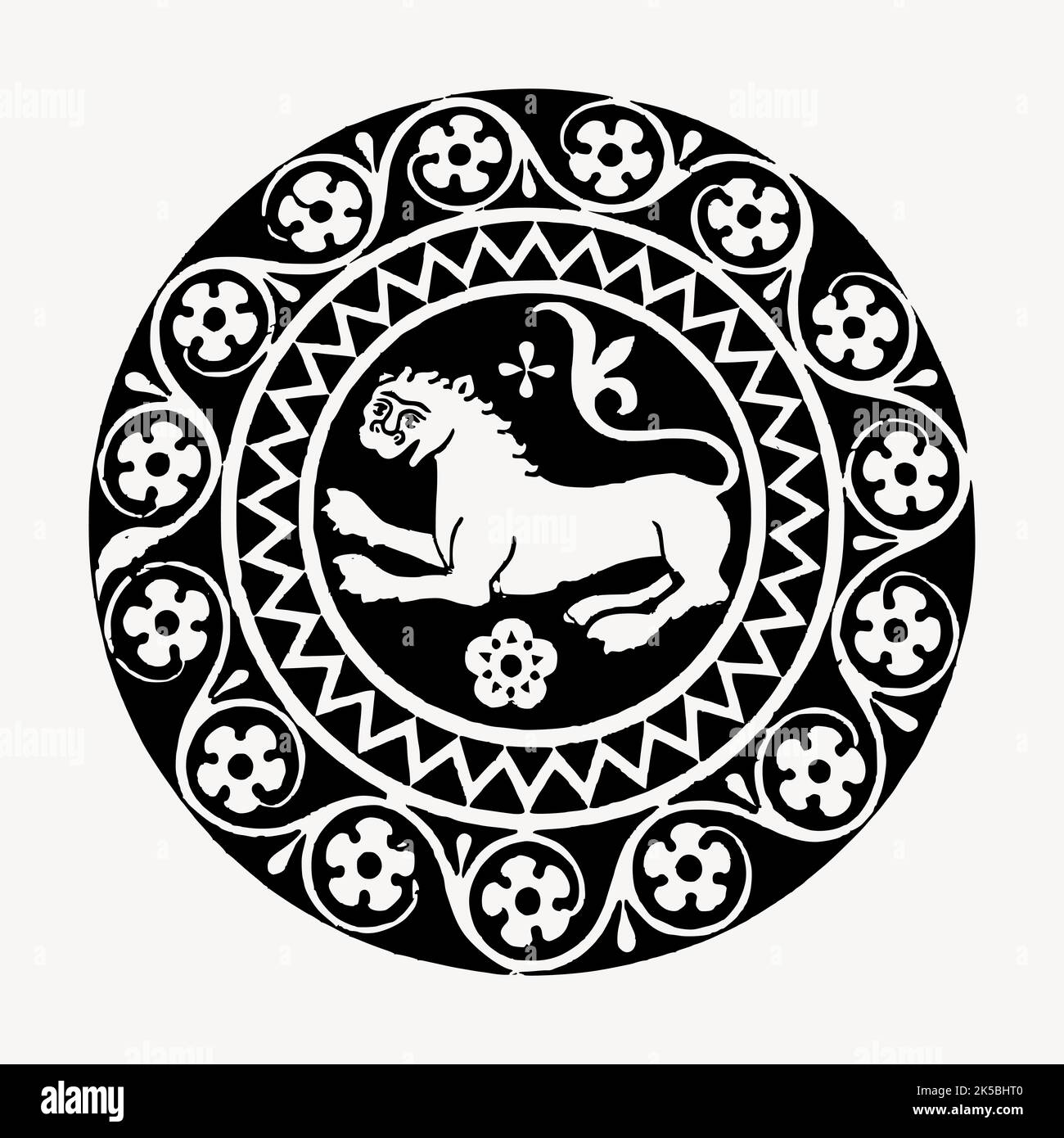 Chimera ornate badge drawing hi-res stock photography and images - Alamy