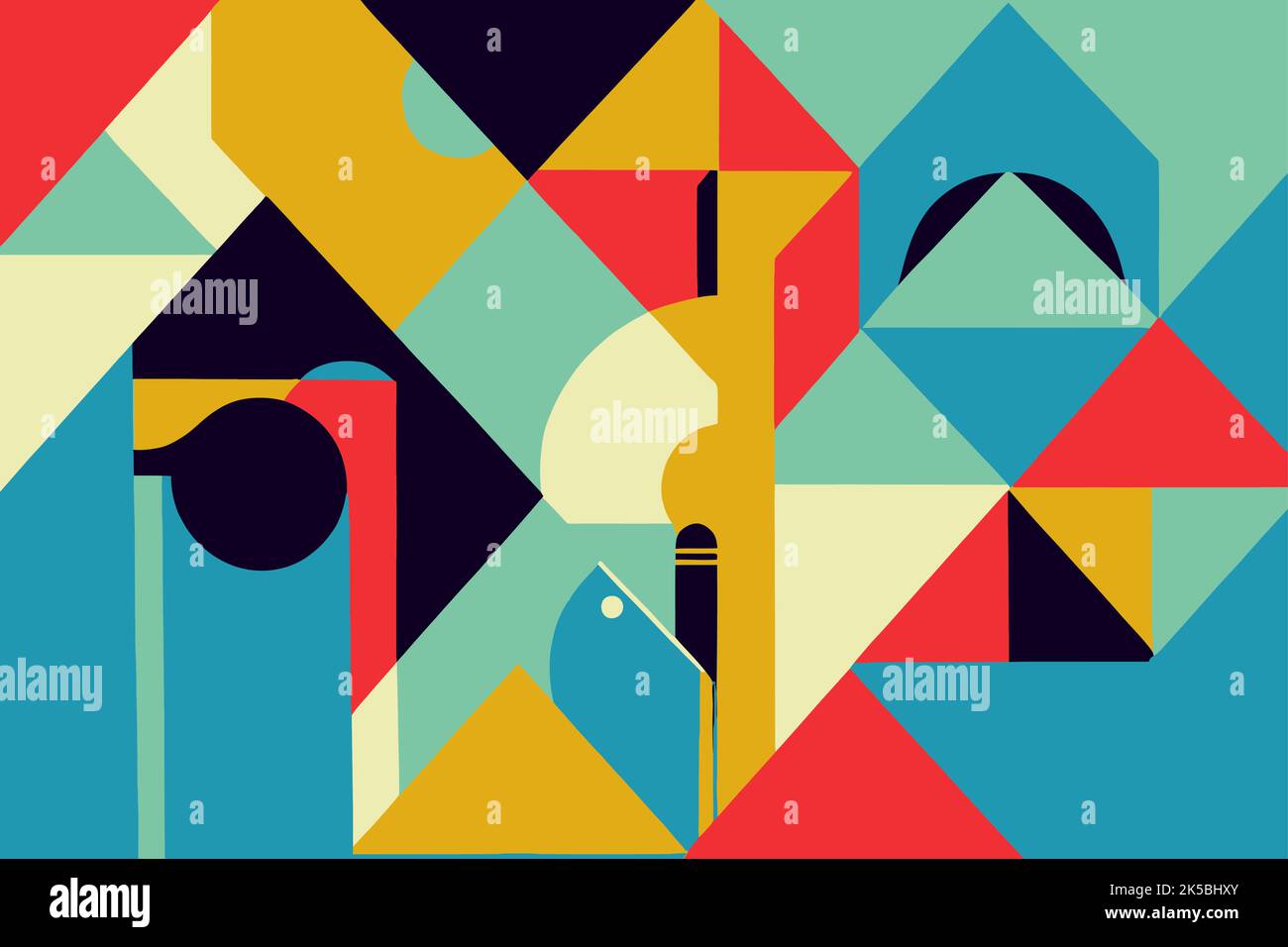 An illustration of vibrant colorful graphic shapes for wallpapers Stock ...