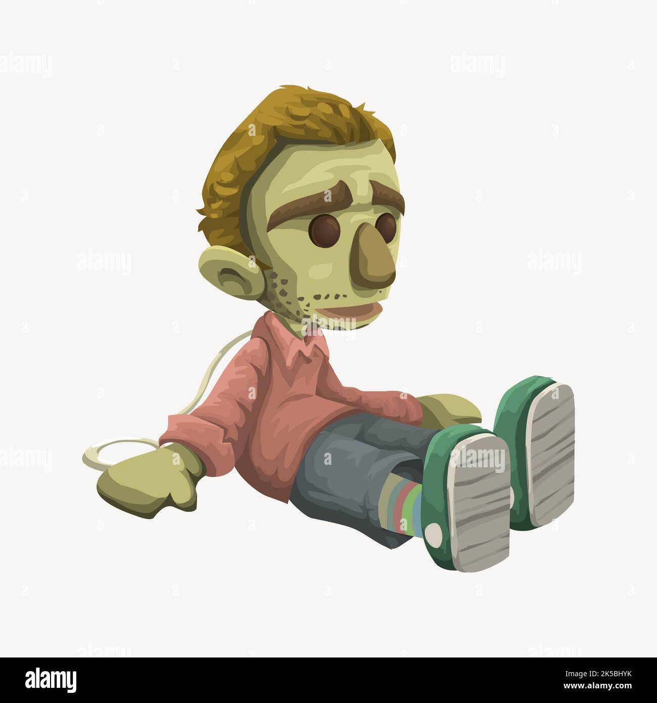 Pull string doll clipart, Glitch game illustration vector Stock Vector ...