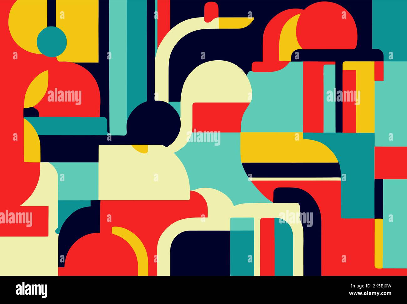 An illustration of vibrant colorful graphic shapes for wallpapers Stock ...