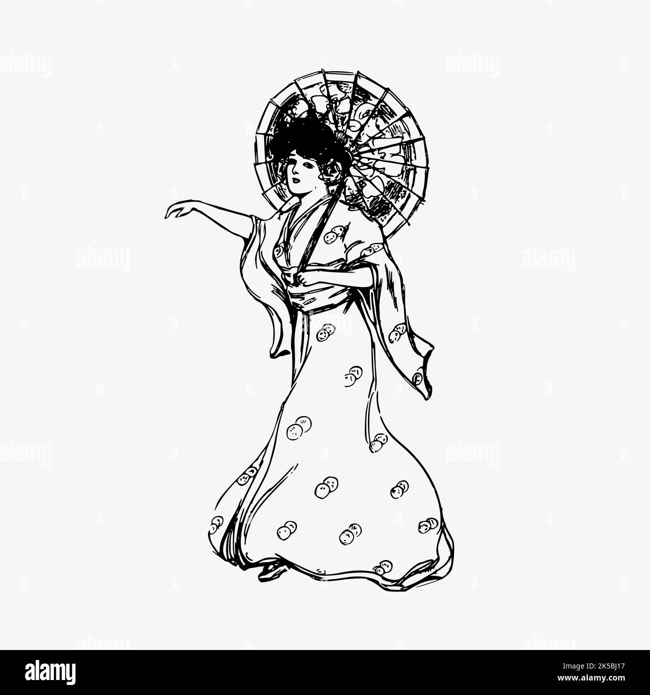 Womens Kimono Drawing Illustration Vector Stock Vector Image And Art Alamy