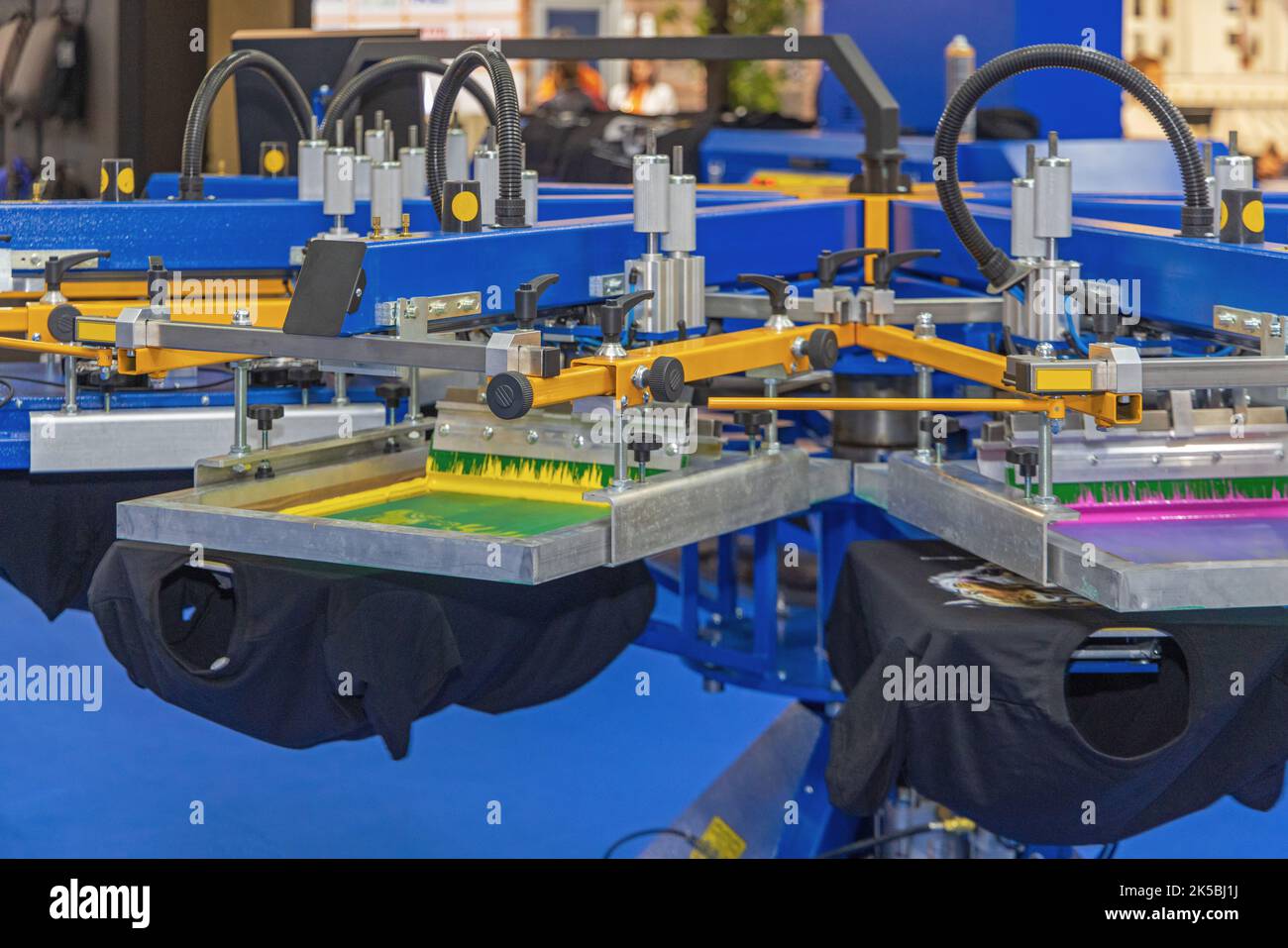Automatic Screen Printing Machine Carousel in Print Office Stock Photo ...
