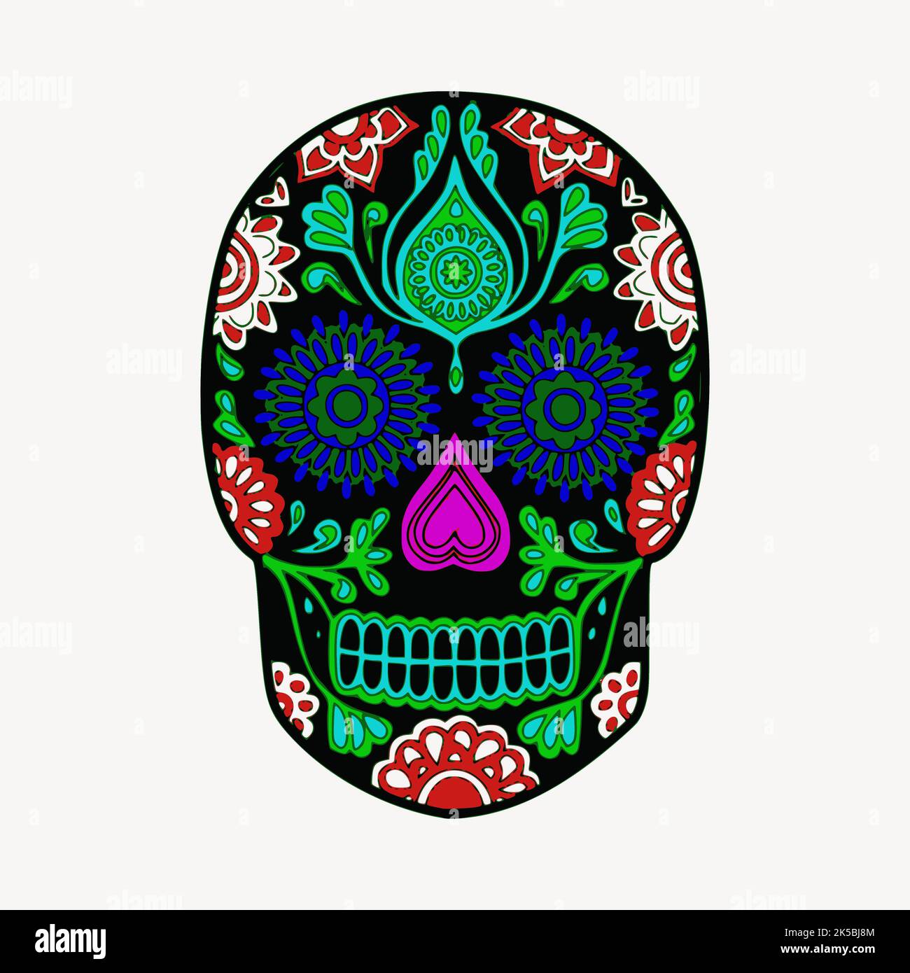 Colorful skull collage element illustration vector Stock Vector Image ...