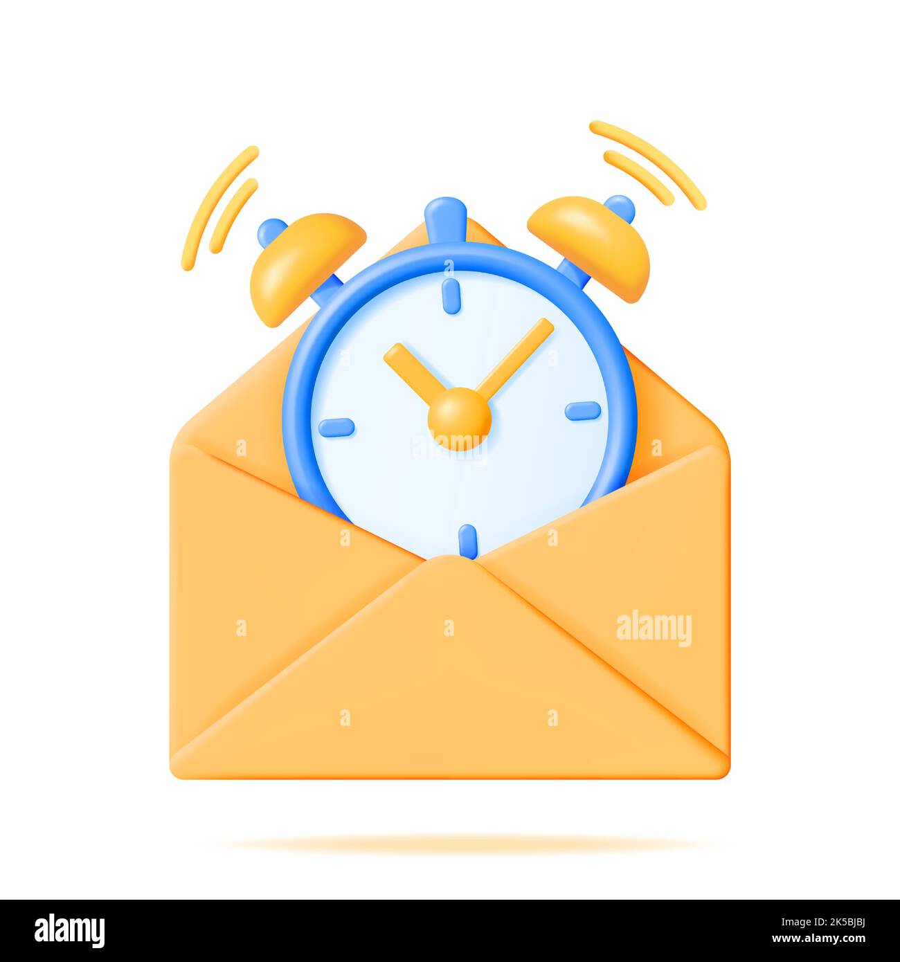 3D Mail Envelope with Clock Notification Message Stock Vector Image ...