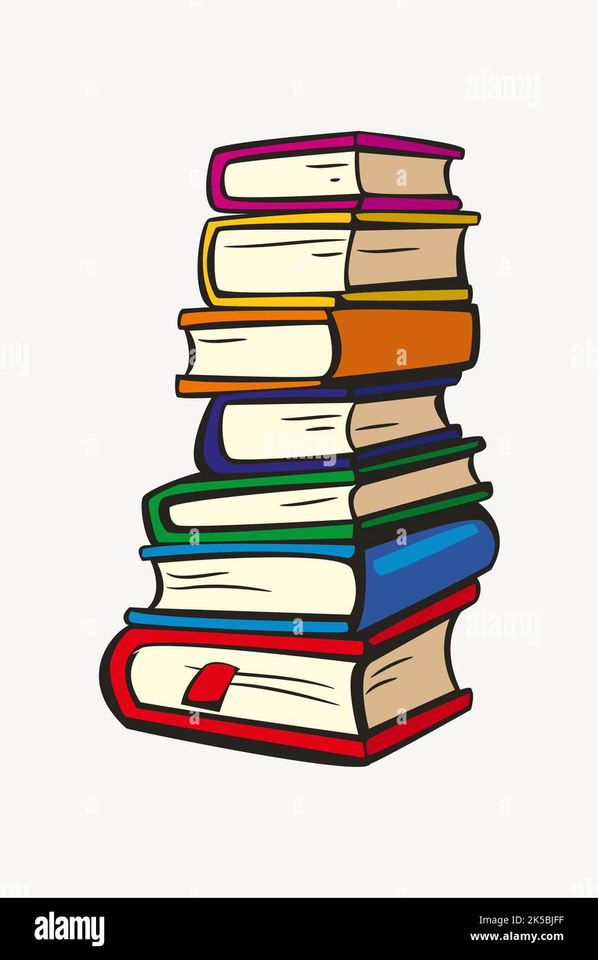 Stacked books clipart, illustration vector Stock Vector Image & Art - Alamy
