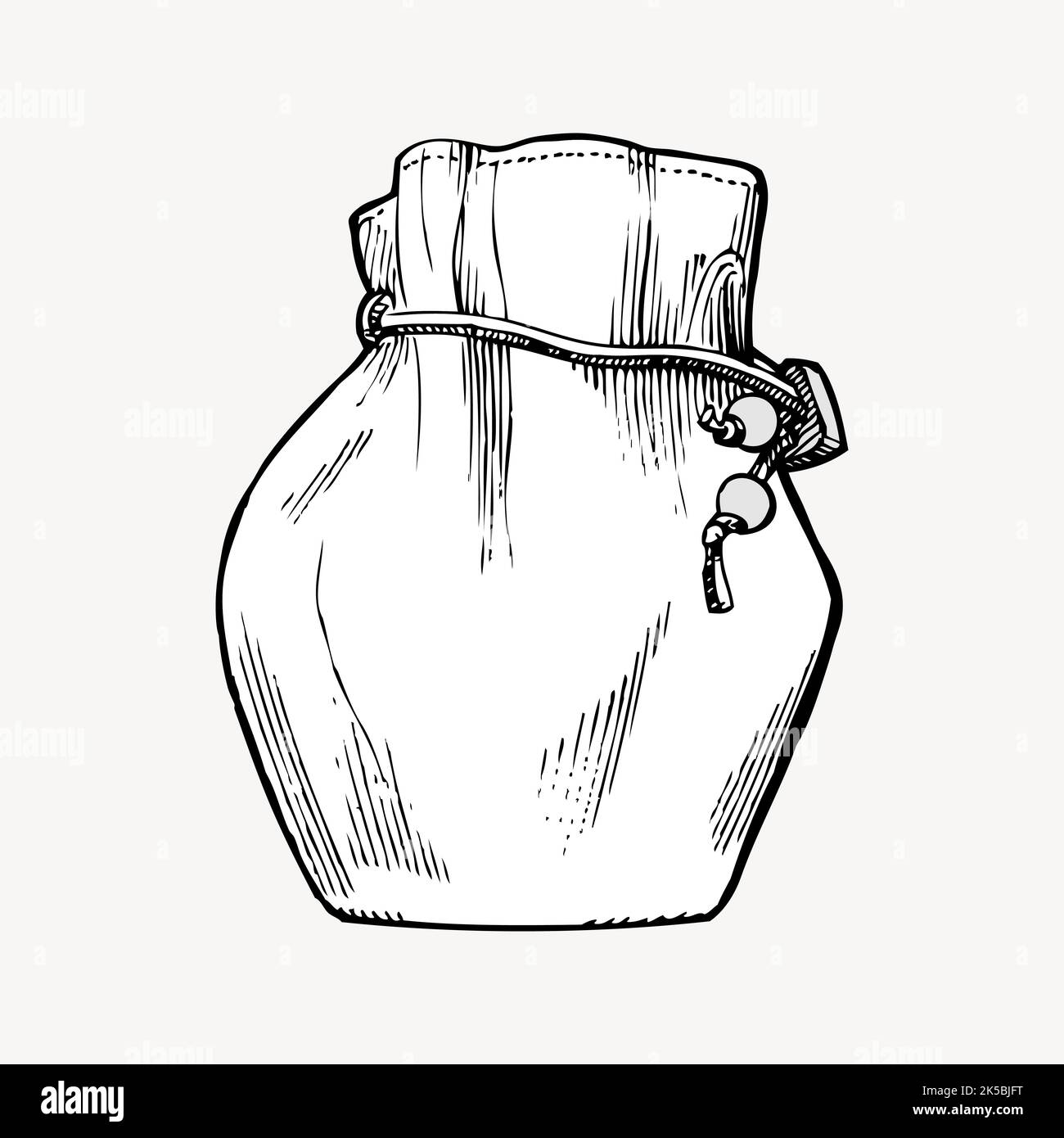 Leather pouch collage element, drawing illustration vector Stock Vector ...