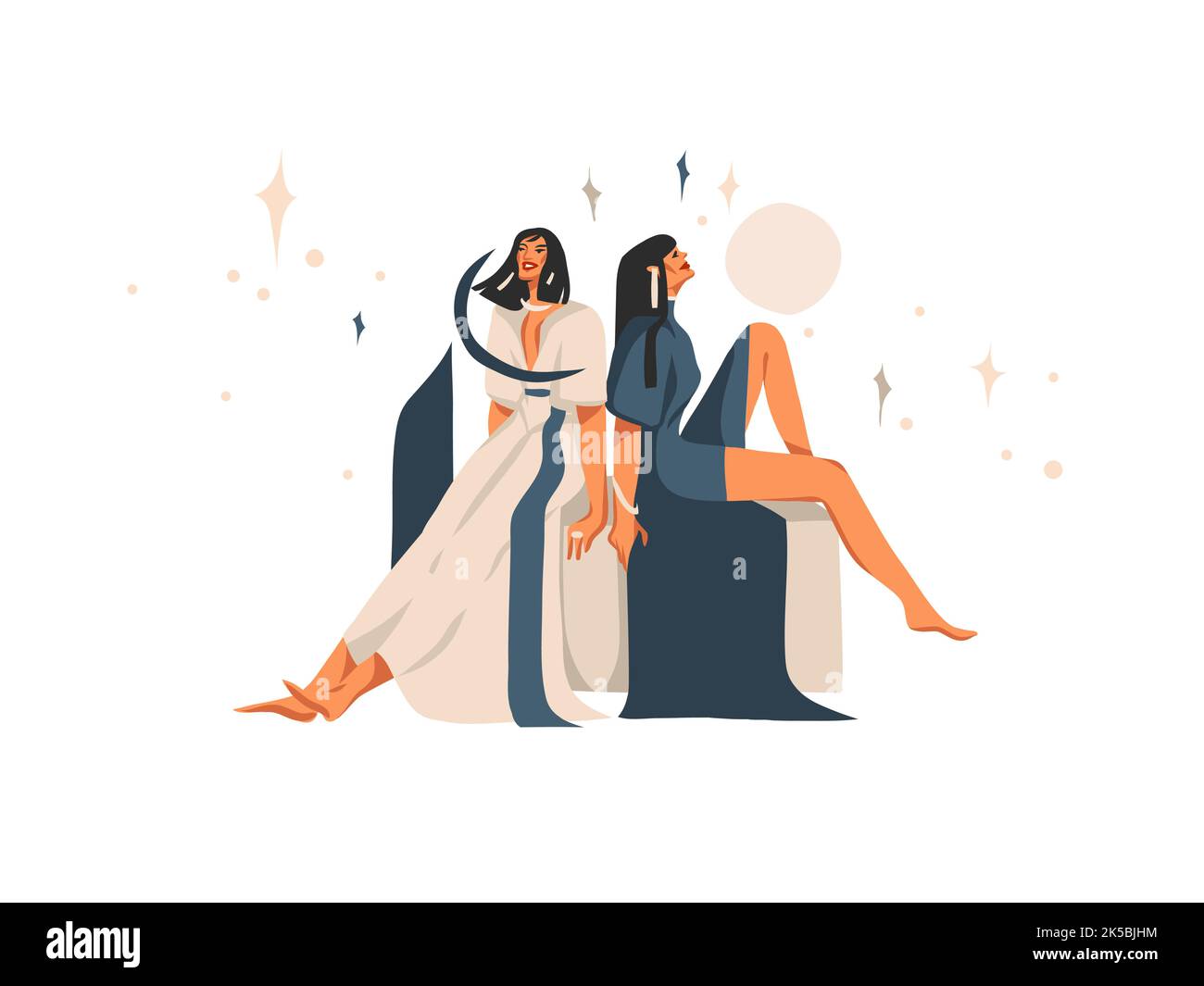 Hand drawn vector stock abstract flat graphic illustration with zodiac ...