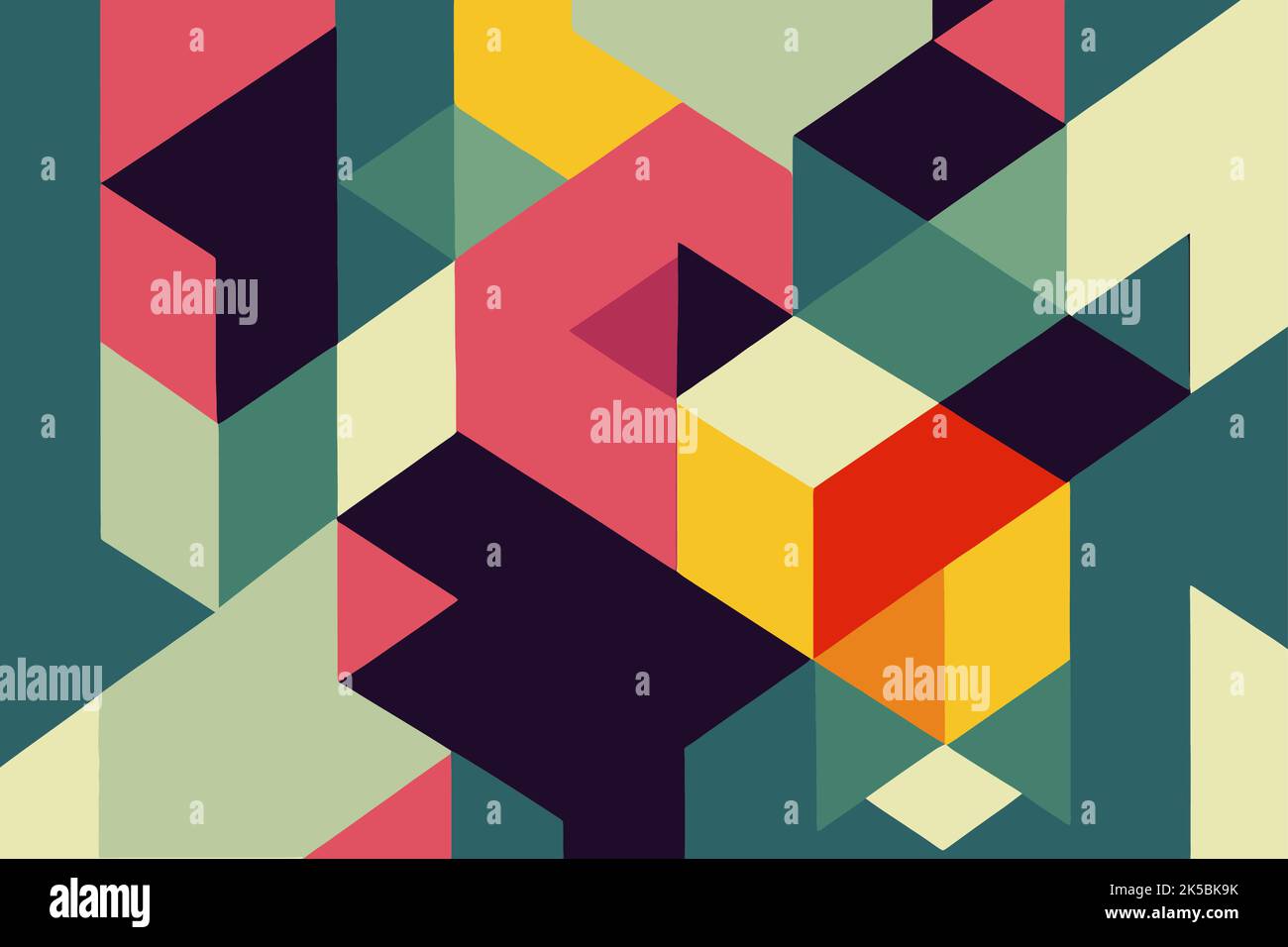 An illustration of vibrant colorful graphic shapes for wallpapers Stock ...
