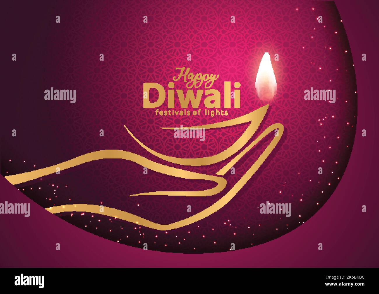 happy Diwali. Indian festivals of light with Diwali elements. vector ...