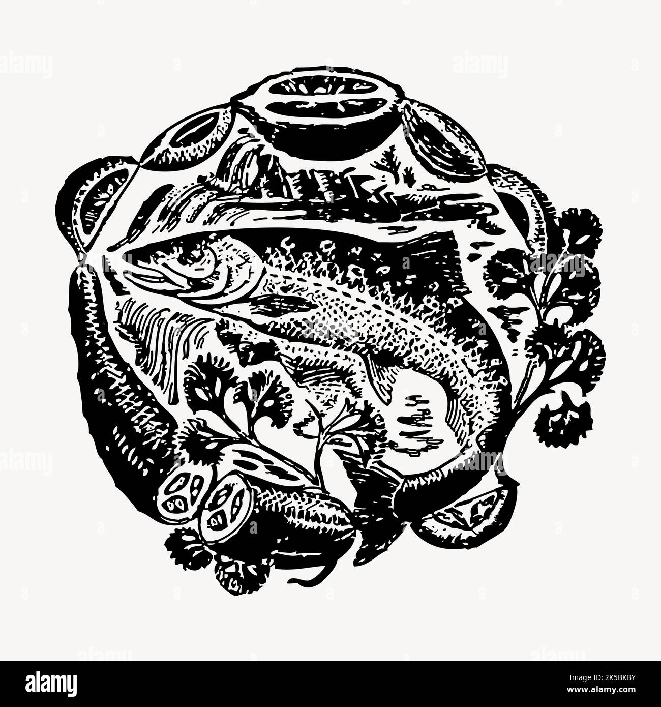 Fish platter drawing, illustration vector Stock Vector Image & Art - Alamy