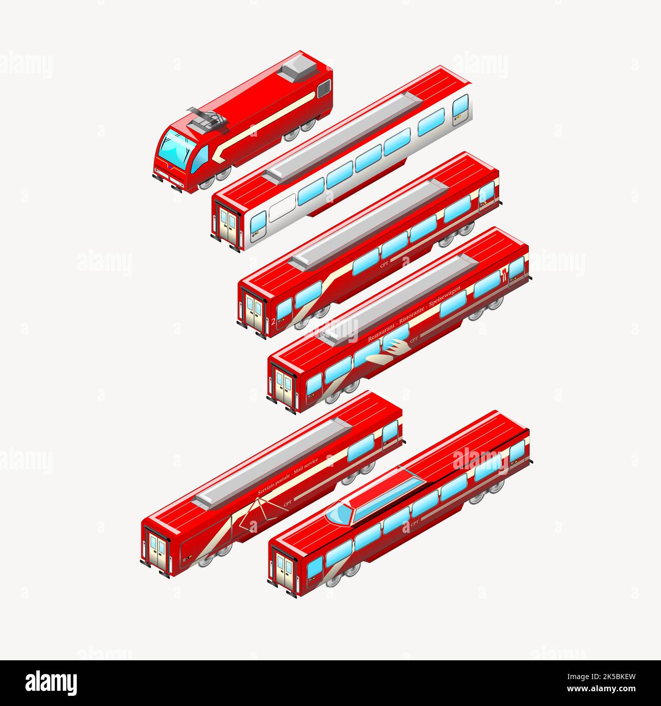 Various trains collage element illustration vector Stock Vector Image ...