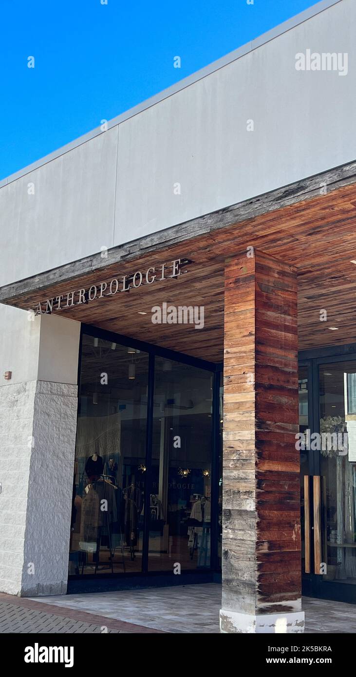 Entrance and signage at Anthropologie retail store at Old Orchard ...